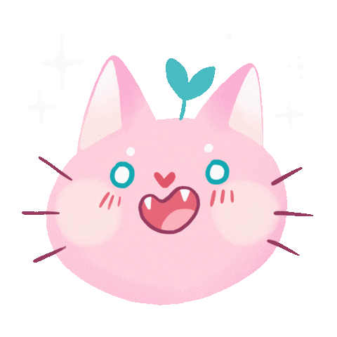 Pink Animated Cat Avatars