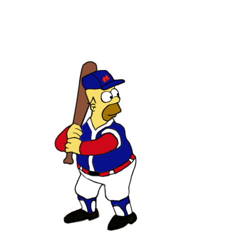 Homer Simpson Baseball Sticker for iOS & Android | GIPHY