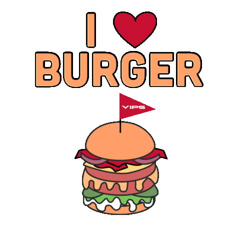 Burger Love Sticker by VIPS for iOS & Android | GIPHY