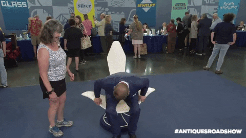 Sit Down Chill GIF by ANTIQUES ROADSHOW | PBS - Find & Share on GIPHY