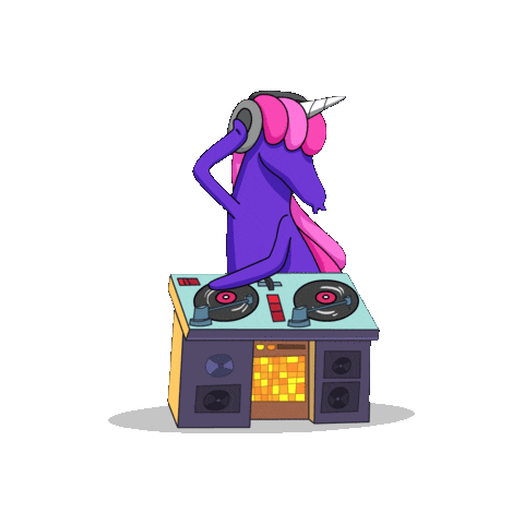 Dj Unicorn Sticker by YouTube Kids for iOS & Android | GIPHY
