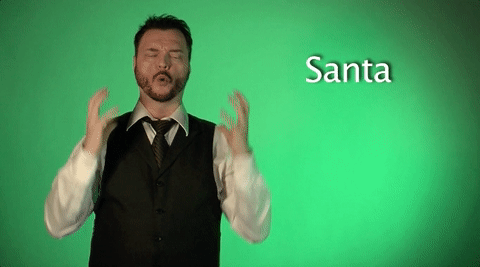 Sign Language Santa GIF by Sign with Robert - Find & Share on GIPHY