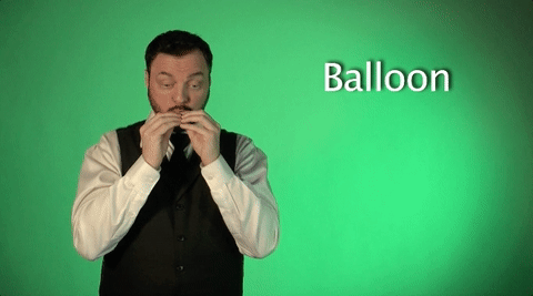 Sign Language Balloon GIF by Sign with Robert - Find & Share on GIPHY