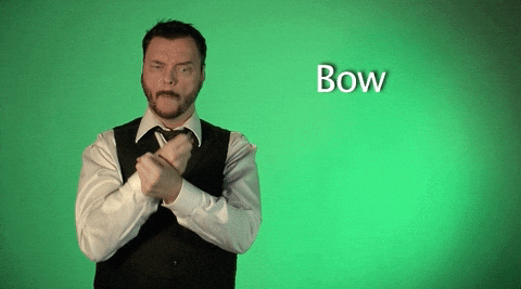 Sign Language Bow GIF by Sign with Robert - Find & Share on GIPHY