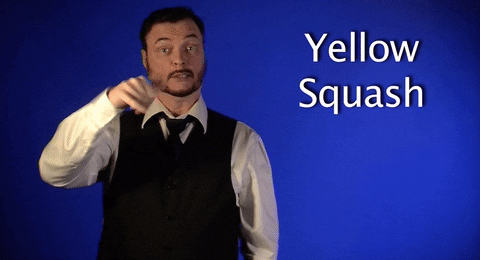 Sign Language Yellow Squash GIF by Sign with Robert - Find & Share on GIPHY