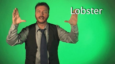 Sign Language Lobster GIF by Sign with Robert - Find & Share on GIPHY