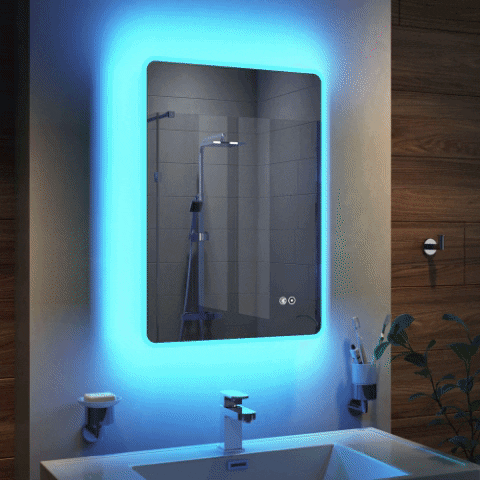 Turin 500x700mm Ambient Colour Change LED Bluetooth Mirror Inc. Touch ...