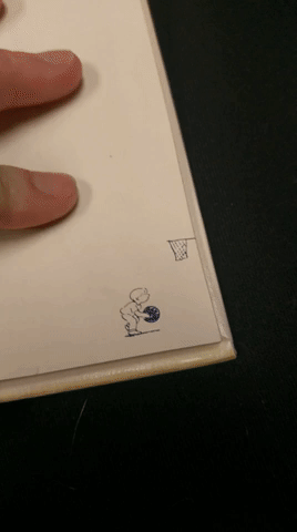 I found a children's book with a flip image in the corner of the pages ...