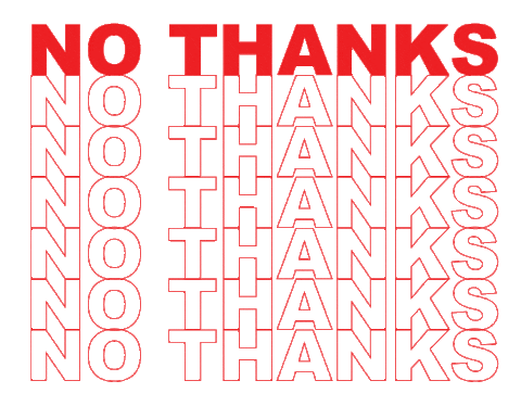 No Thank You Sticker by Femfetti for iOS & Android | GIPHY