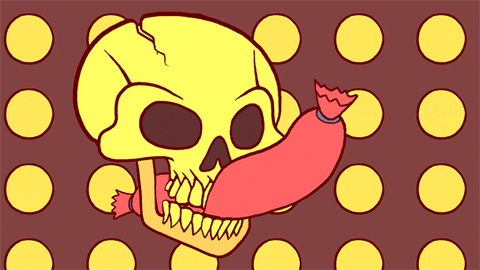 Skull Sausage GIF by Catoblepas - Find & Share on GIPHY