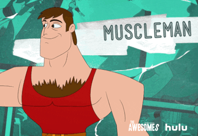 The Awesomes Muscleman GIF by HULU - Find & Share on GIPHY