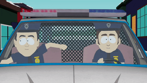 Driving Cop Car GIF by South Park - Find & Share on GIPHY