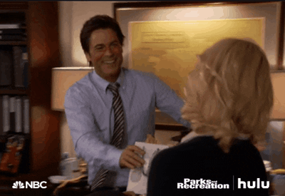 Chris Traeger Kiss GIF by HULU - Find & Share on GIPHY