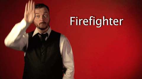 Sign Language Firefighter GIF by Sign with Robert - Find & Share on GIPHY