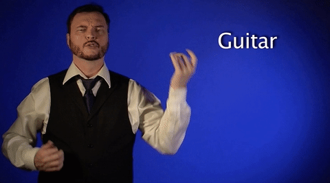 Sign Language Guitar GIF by Sign with Robert - Find & Share on GIPHY