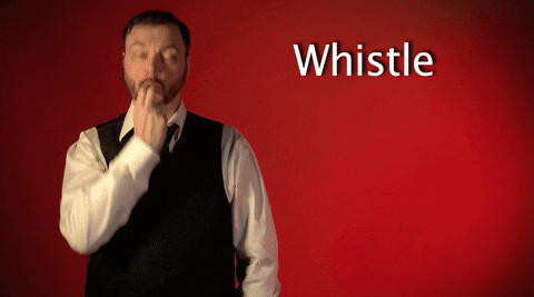 Sign Language Whistle GIF by Sign with Robert - Find & Share on GIPHY