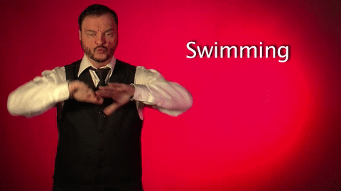 Sign Language Swimming GIF by Sign with Robert - Find & Share on GIPHY