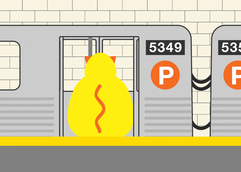 Nyc Subway GIF by Poncho the Weather Cat - Find & Share on GIPHY