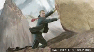 Avicii Levels Pushing Rock Animated GIF