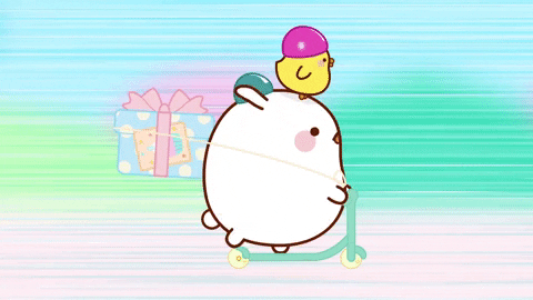 Birthday Running GIF by Molang.Official - Find & Share on GIPHY