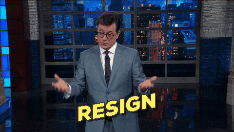 Resign GIF by The Late Show With Stephen Colbert - Find & Share on GIPHY