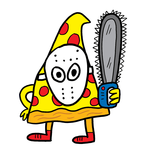 Halloween Pizza Sticker by Jon Burgerman for iOS & Android | GIPHY