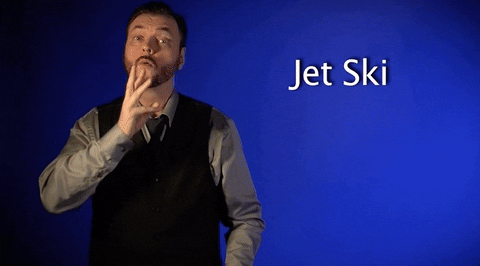 Sign Language Jet Ski GIF by Sign with Robert - Find & Share on GIPHY