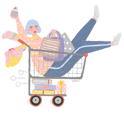 Girl Shopping Sticker by ditut for iOS & Android | GIPHY