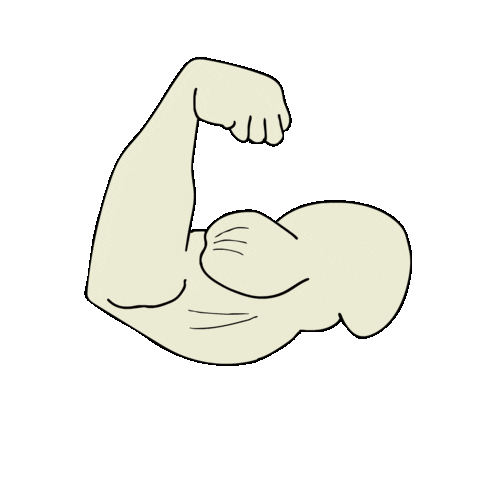 Flexing Work Out Sticker by BuzzFeed Animation for iOS & Android | GIPHY