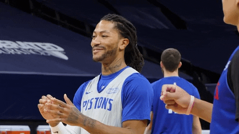 Derrick Rose Smile GIF by Detroit Pistons - Find & Share on GIPHY