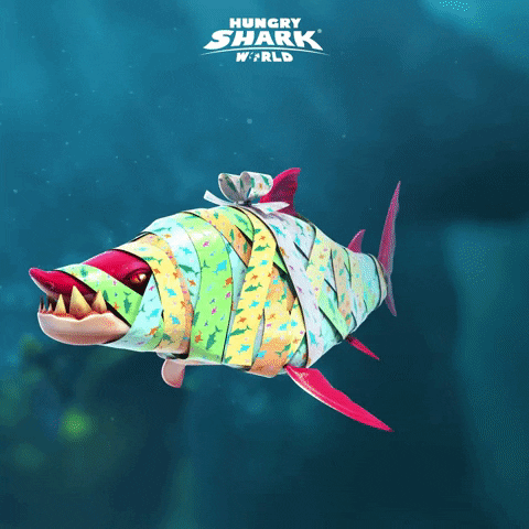 Birthday Swim GIF by Hungry Shark Official Page - Find & Share on GIPHY