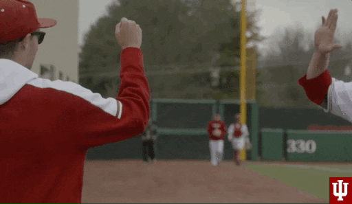 High Five Baseball GIF by Indiana Athletics - Find & Share on GIPHY