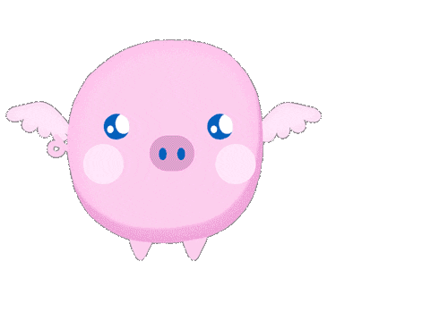 Flying Pig Pink Sticker by somosmosh for iOS & Android | GIPHY