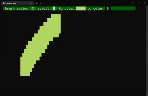 GitHub - wheelercj/terminal-paint: Draw in the terminal using your ...