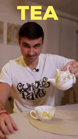 Afternoon Tea Smile GIF by Curious Pavel - Find & Share on GIPHY