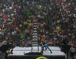 Bubba Ray takes a tumble through tables in the first ever TLC match at ...