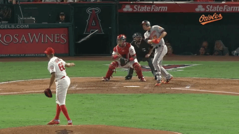 The bat splinters *after* it hits J.C. Ramirez : r/baseball