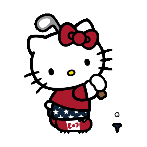 Golf Golfing Sticker by Hello Kitty for iOS & Android | GIPHY
