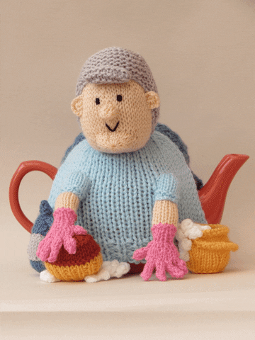 Cleaning Knitting GIF by TeaCosyFolk - Find & Share on GIPHY
