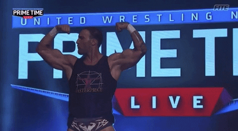 Prime Time Flex GIF by United Wrestling Network - Find & Share on GIPHY