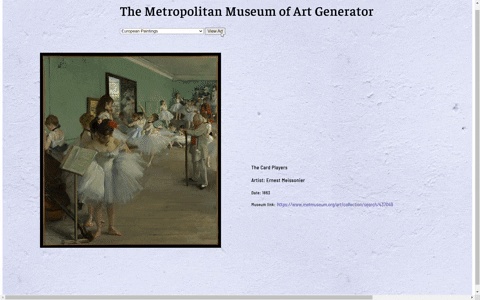 GitHub - mellen-code/Metropolitan-Museum-Art-Generator: Browse the vast art collections of the ...