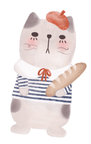 France Cat Sticker by TiffanyHuynhArt for iOS & Android | GIPHY