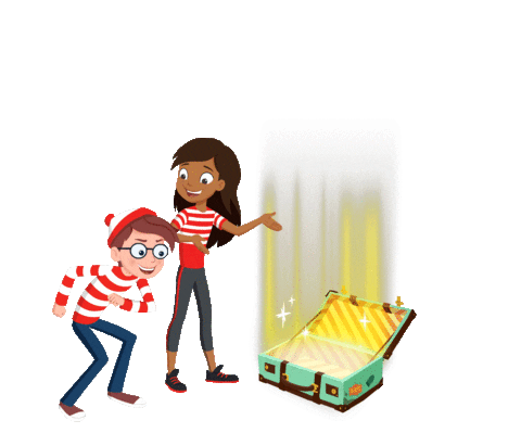 Jumping Wheres Waldo Sticker by Universal Kids for iOS & Android | GIPHY