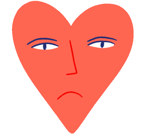 Sad Broken Heart Sticker by Bett Norris for iOS & Android | GIPHY