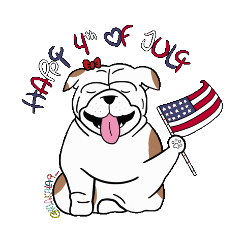 4Th Of July Dog Sticker for iOS & Android | GIPHY