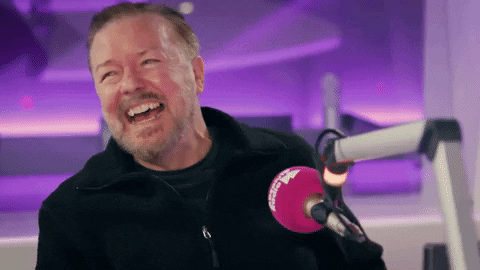 Ricky Gervais Lol GIF by AbsoluteRadio - Find & Share on GIPHY