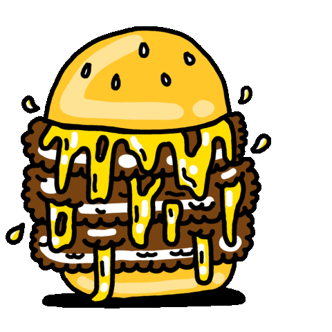 Burger Slide Sticker by Jamie Tam for iOS & Android | GIPHY