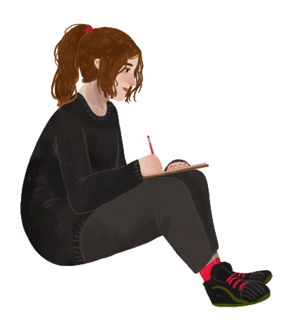 Girl Drawing Sticker by Lara Paulussen for iOS & Android | GIPHY