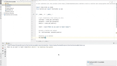 GitHub - sankarsh98/Twitter-Bot: This bot tweets for you