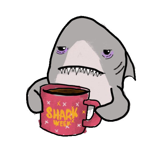 Tired Good Morning Sticker by Shark Week for iOS & Android | GIPHY